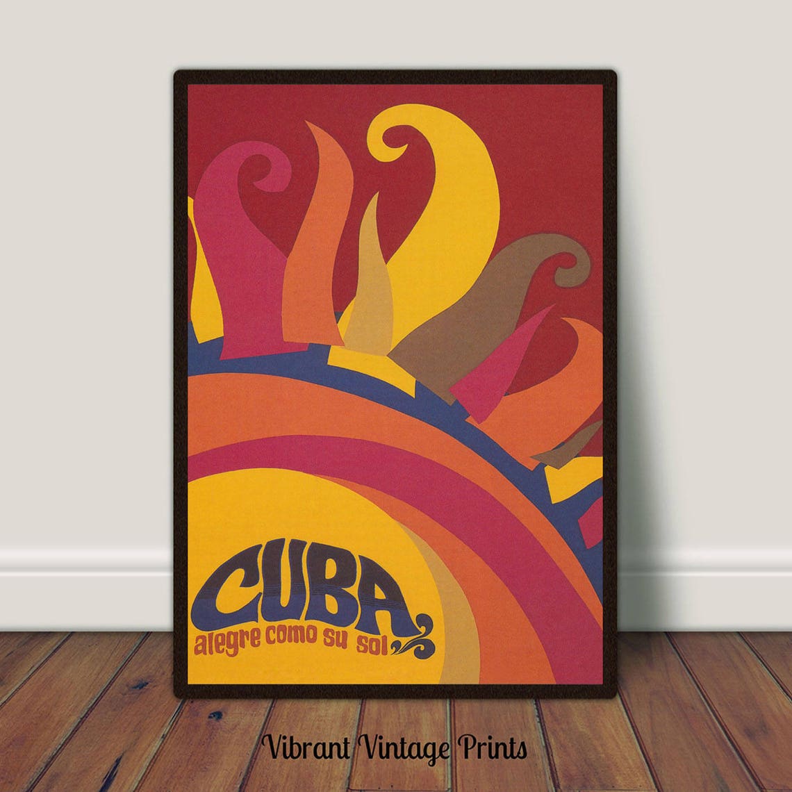 Cuba Sun Vintage Art Print, Retro Wall Decor (digital Download) - Etsy