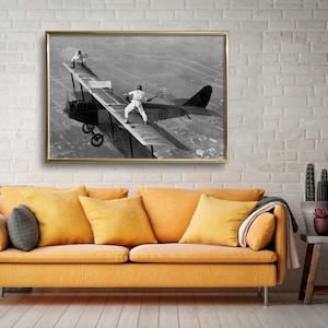 Tennis on Airplane, Black and White Art, Vintage Wall Art, Playing ...
