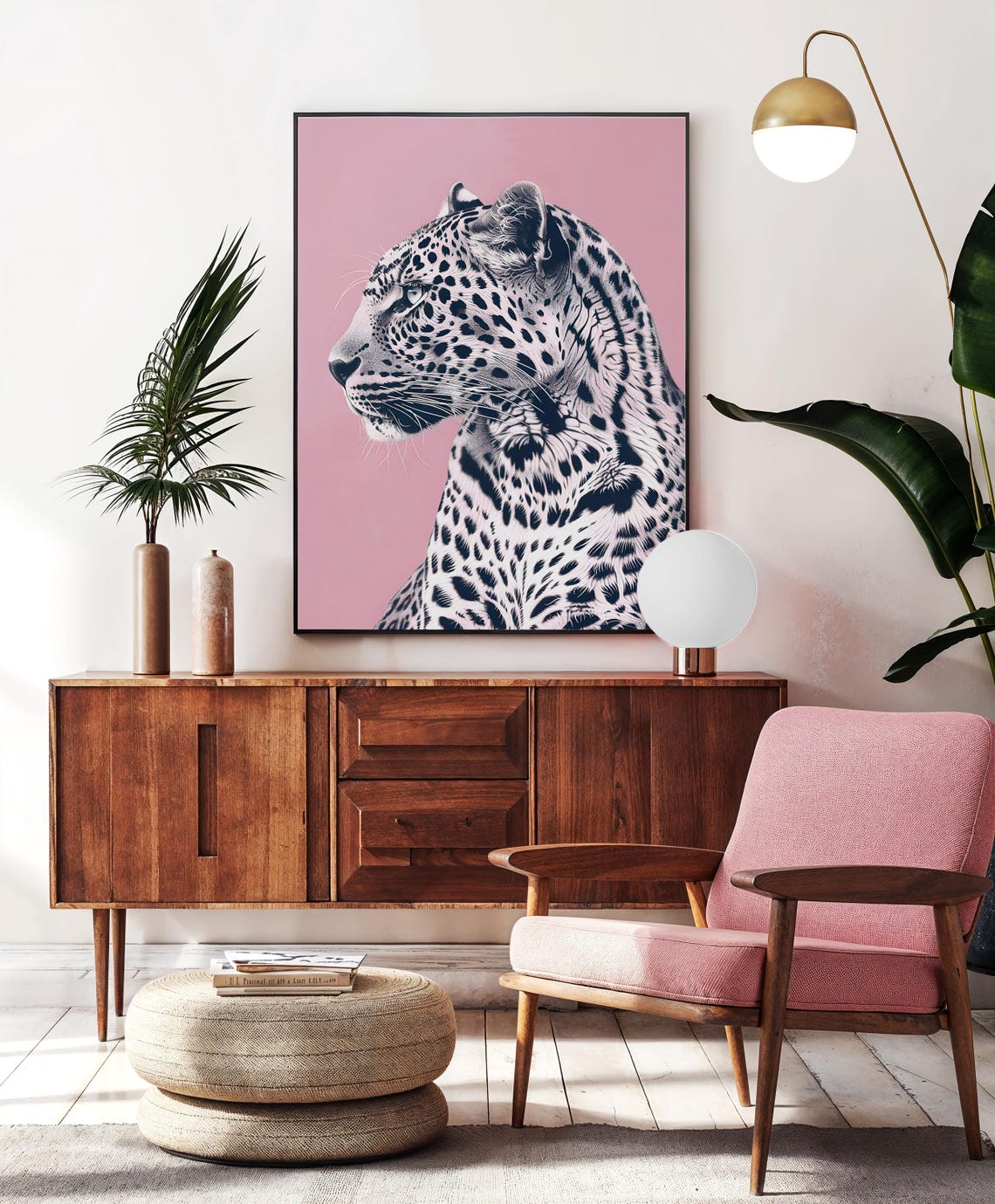 Pink Leopard Art Print: Safari Animal Wall Decor (digital Download) - Etsy