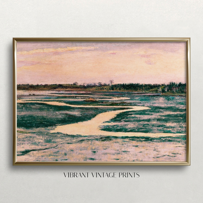 Pink Marsh Painting - Etsy