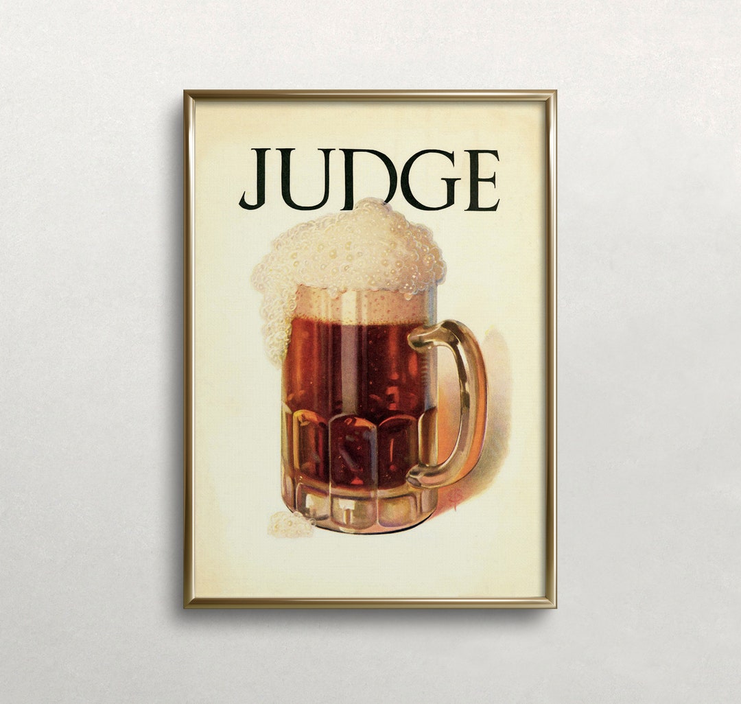 Beer Wall Art, Mug of Beer Print, Bar Cart Decor, Vintage Wall Art ...