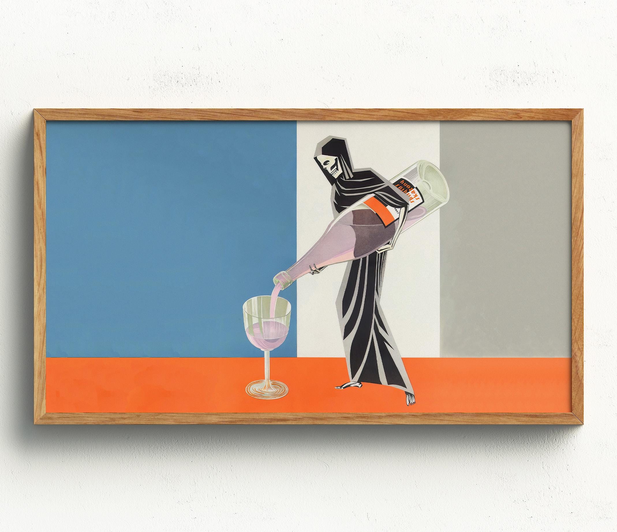 Halloween Frame TV Art, Grim Reaper Wall Art, Scary Halloween Art ...