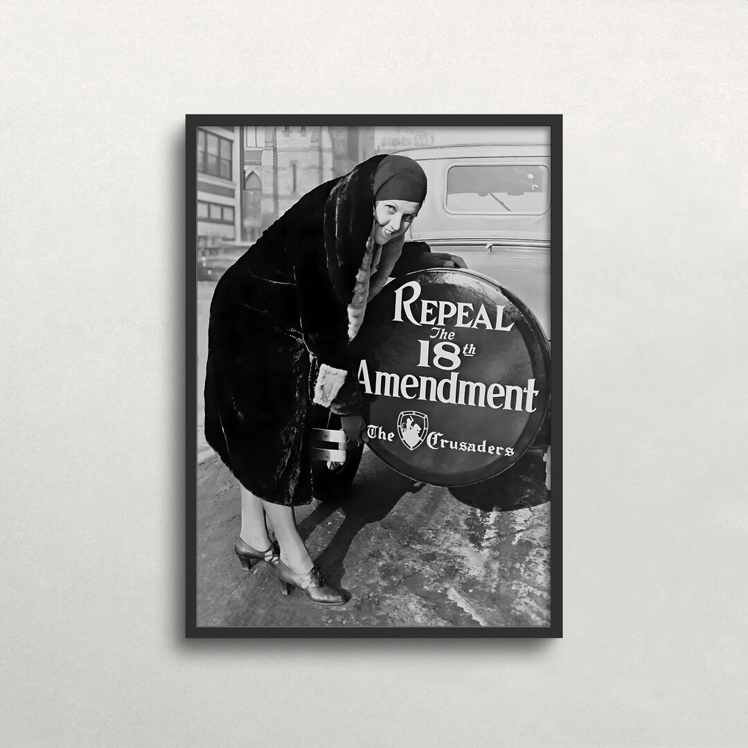 Prohibition Repeal 18th Amendment, Black and White Art, Vintage Art ...