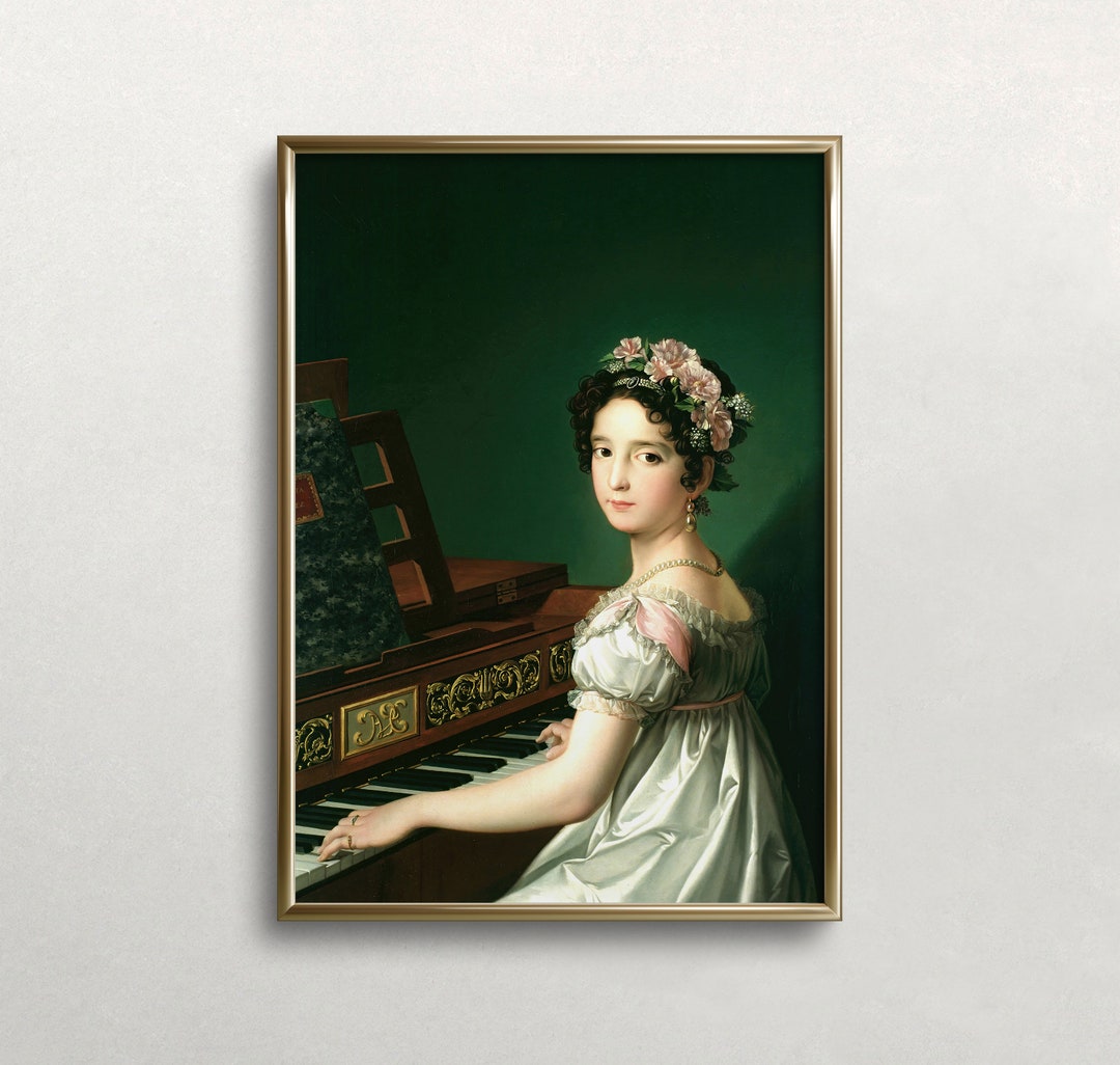 Piano Player Art | Vintage Wall Art | Woman Portrait | Music Wall Art ...