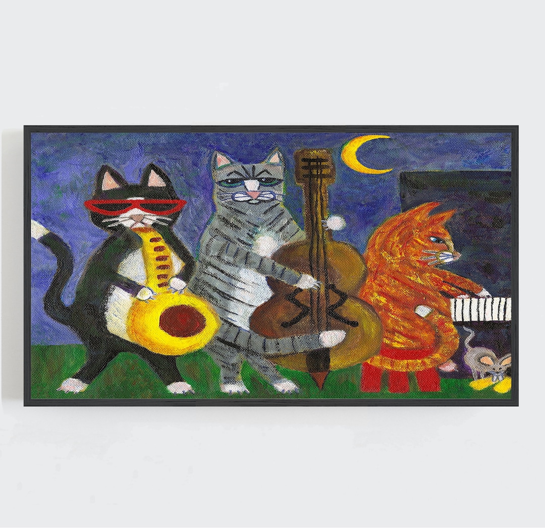 Jazz Cats Art: Whimsical Colorful Music Print (digital Download) - Etsy