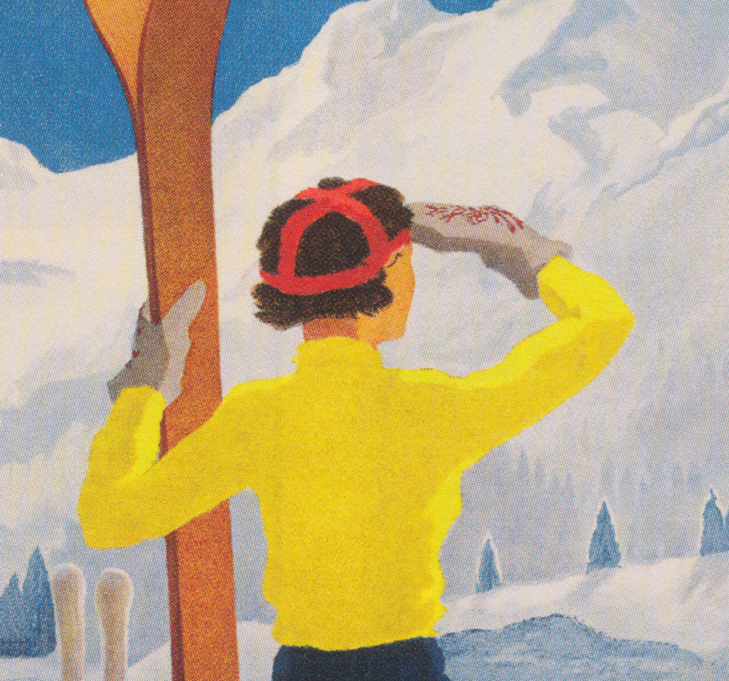 Vintage Ski Poster Switzerland Print Chateau D'oex - Etsy