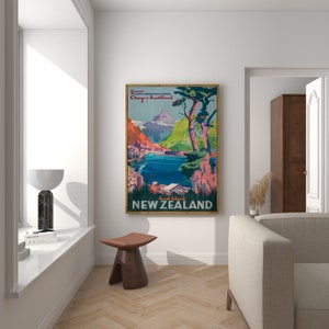 New Zealand Print, Travel Poster, South Island Poster, Southland Poster ...