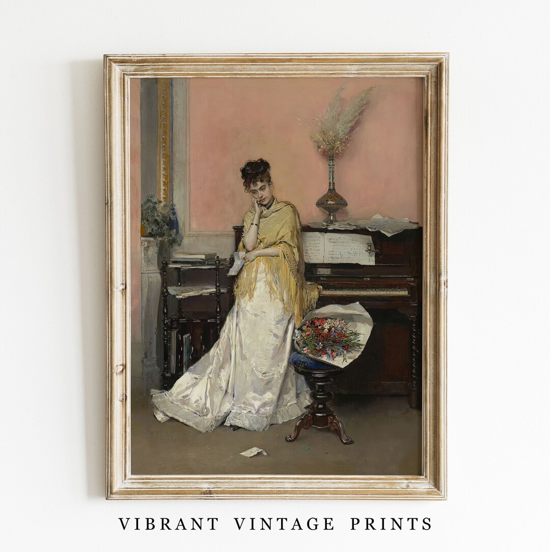 Woman Portrait Dark Moody Art Muted Neutral Colors Vintage Woman Art ...