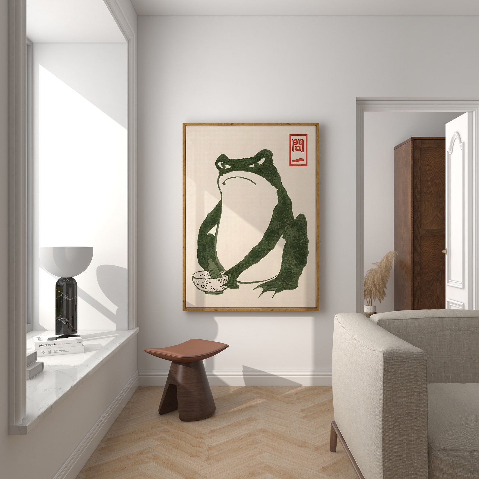 Grumpy Frog Matcha Tea Art: Vintage Japanese Print (digital Download ...