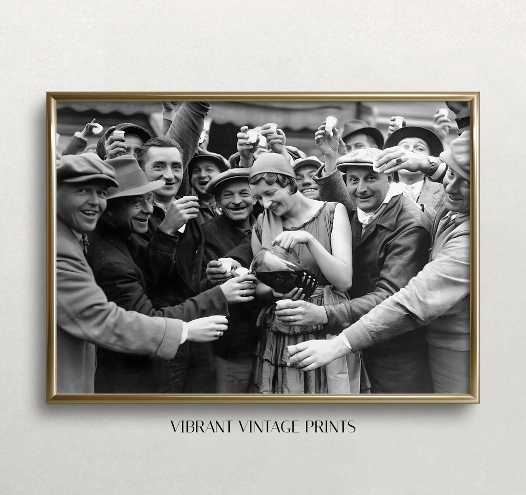 Prohibition Wall Art, Black and White Art, Vintage Wall Art, Bar Wall ...