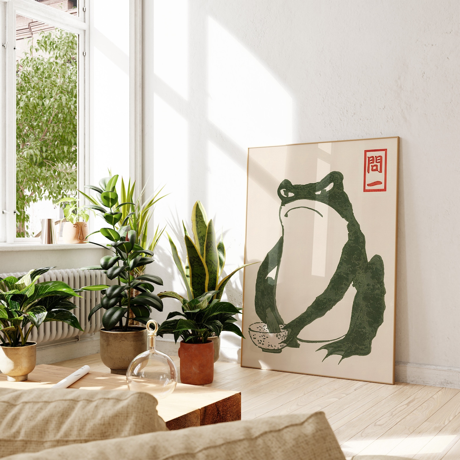 Grumpy Frog Matcha Tea Art: Vintage Japanese Print (digital Download ...