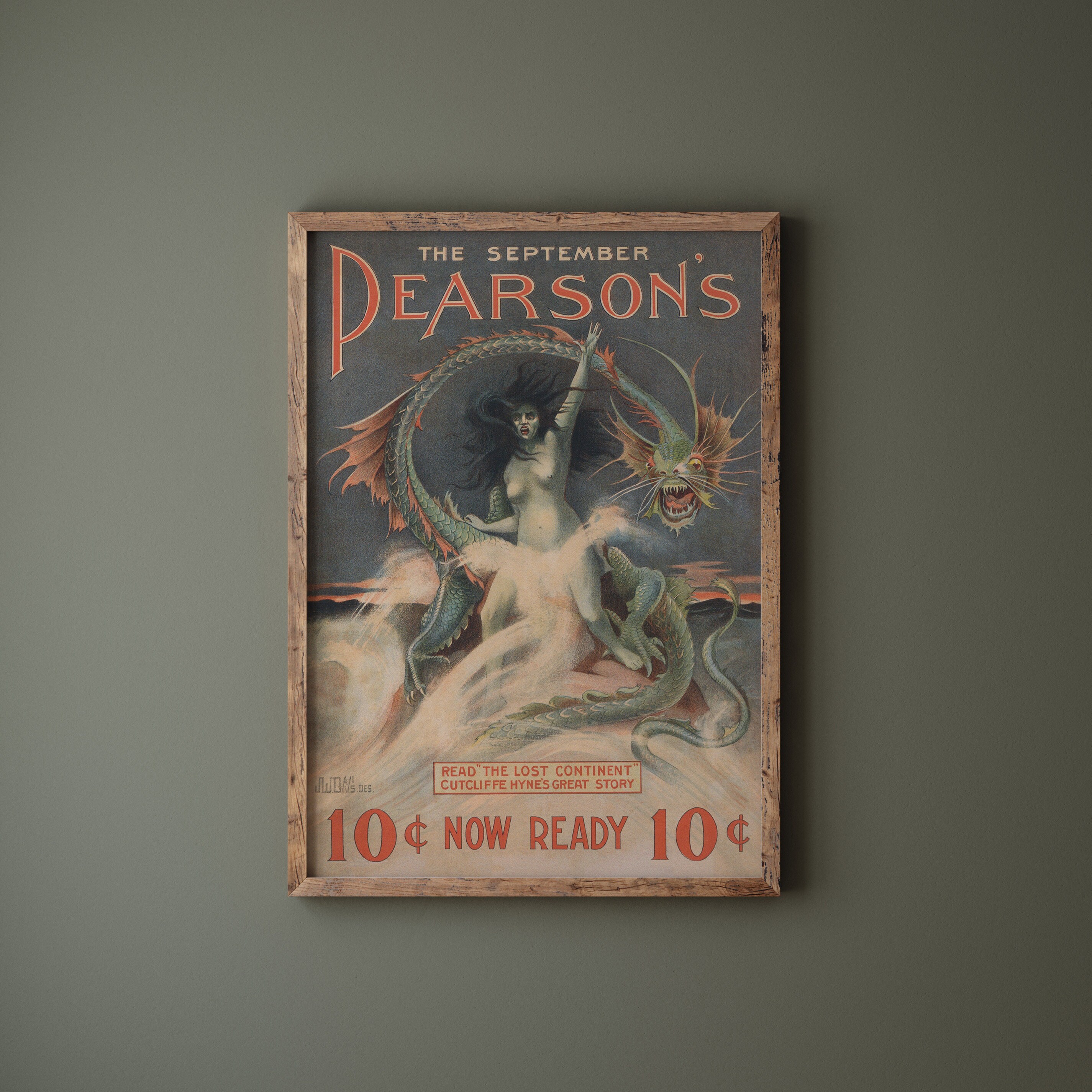 Woman and Dragon Halloween Wall Art Vintage Wall Art Dragon - Etsy