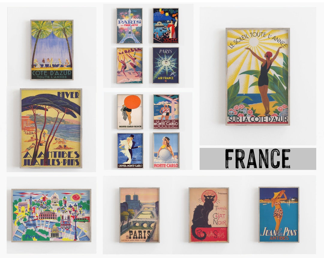 France Travel Poster Set, Gallery Wall Art (digital Download) - Etsy