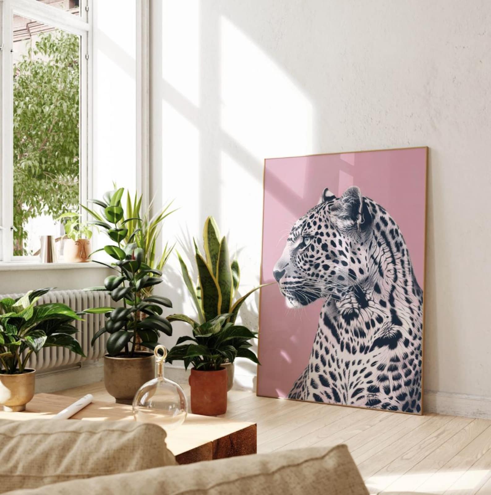 Pink Leopard Art Print: Safari Animal Wall Decor (digital Download) - Etsy