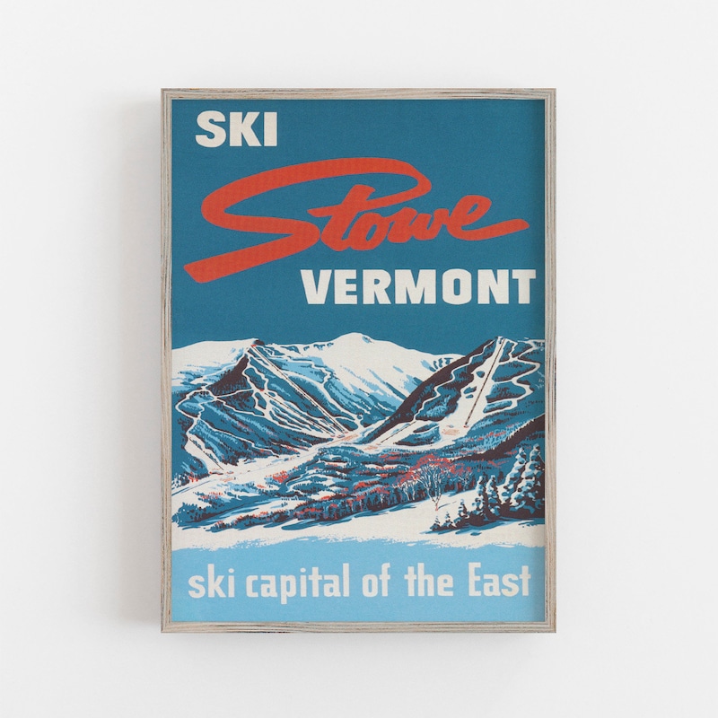 Vintage Ski Poster Stowe - Etsy
