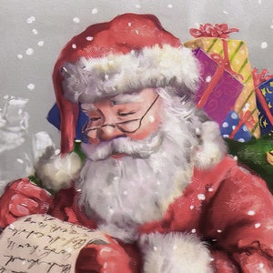 Santa Wall Art, Vintage Christmas Art, Vintage Santa Claus, Christmas ...