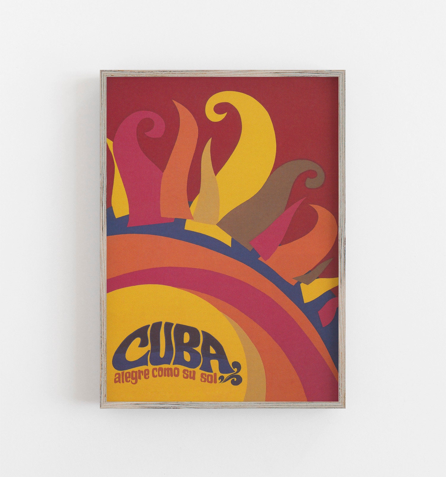 Cuba Sun Vintage Art Print, Retro Wall Decor (digital Download) - Etsy