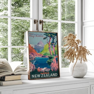 New Zealand Print, Travel Poster, South Island Poster, Southland Poster ...