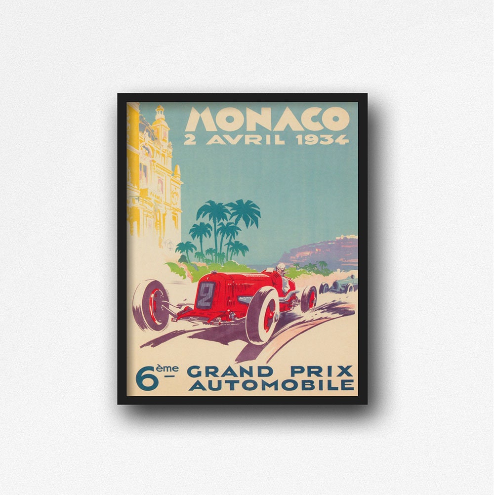 Grand Prix Print Monaco Grand Prix Poster 1934 Grand Prix - Etsy