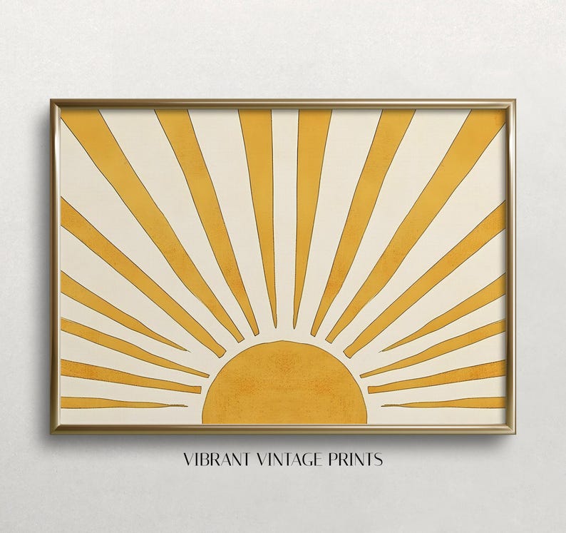 Sun Rays Art Print: Celestial Sunrise Wall Art (digital Download) - Etsy