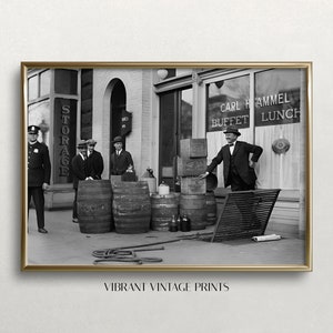 Prohibition Wall Art, Black and White Art, Agents Raid, Vintage Wall ...