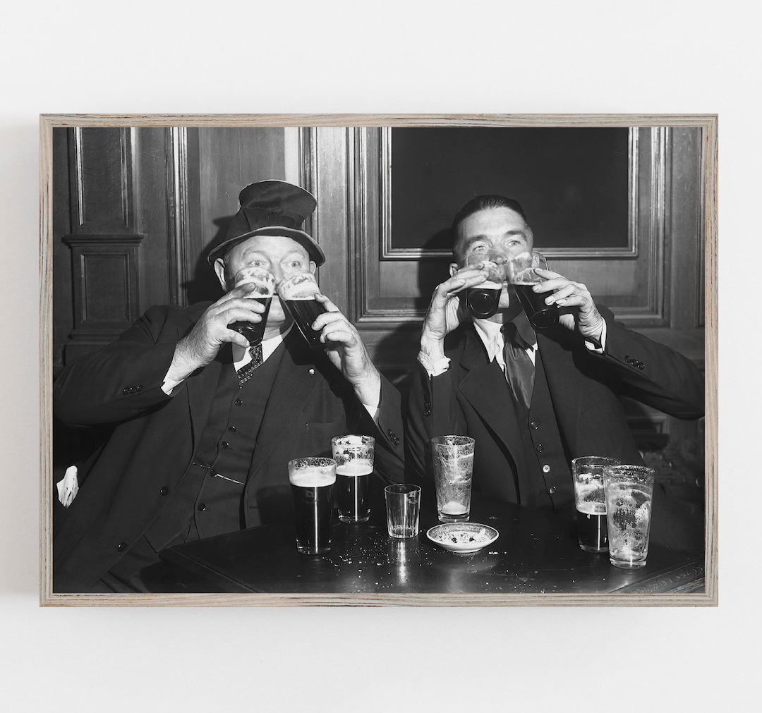 Vintage Men Drinking Beer Print: Funny Bar Wall Art (digital Download ...