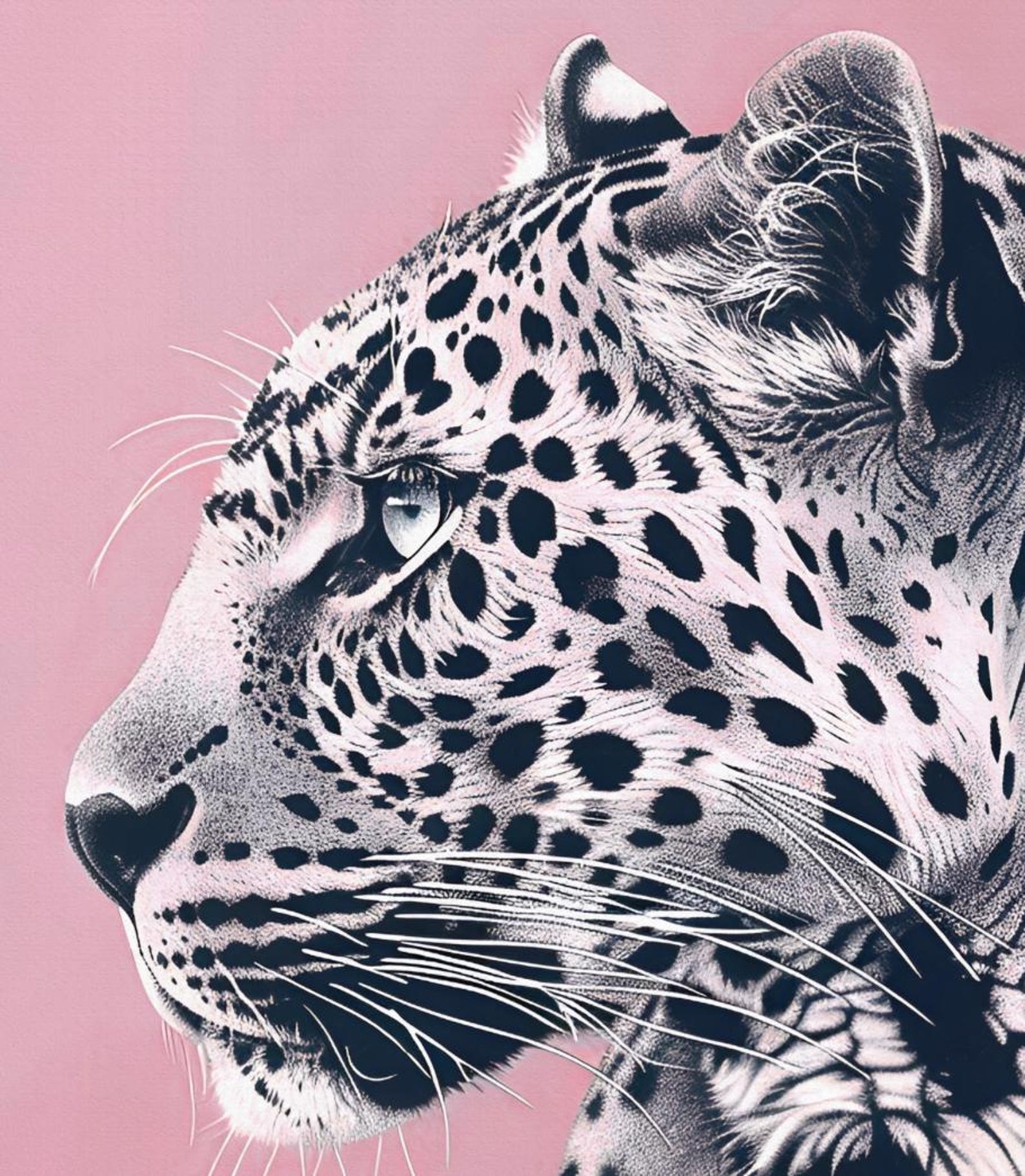 Pink Leopard Art Print: Safari Animal Wall Decor (digital Download) - Etsy
