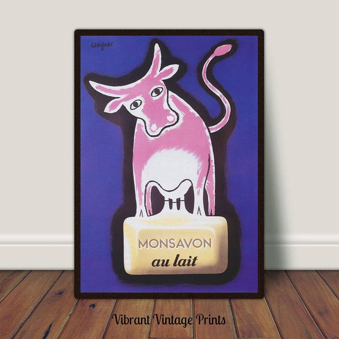 Vintage Pink Cow Soap Poster, Retro Bathroom Art (digital Download) - Etsy