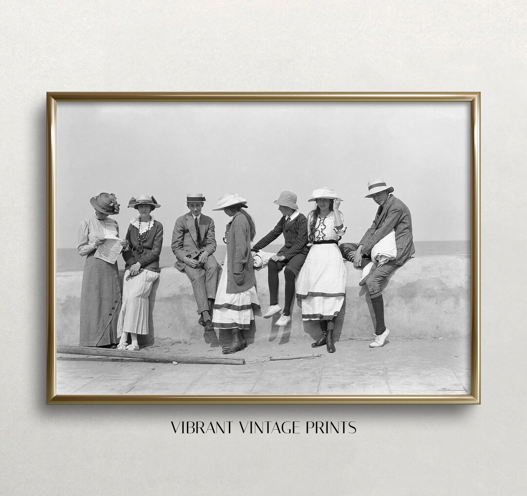 Young People Chillin, Black and White Art, Vintage Wall Art, Old Photo ...
