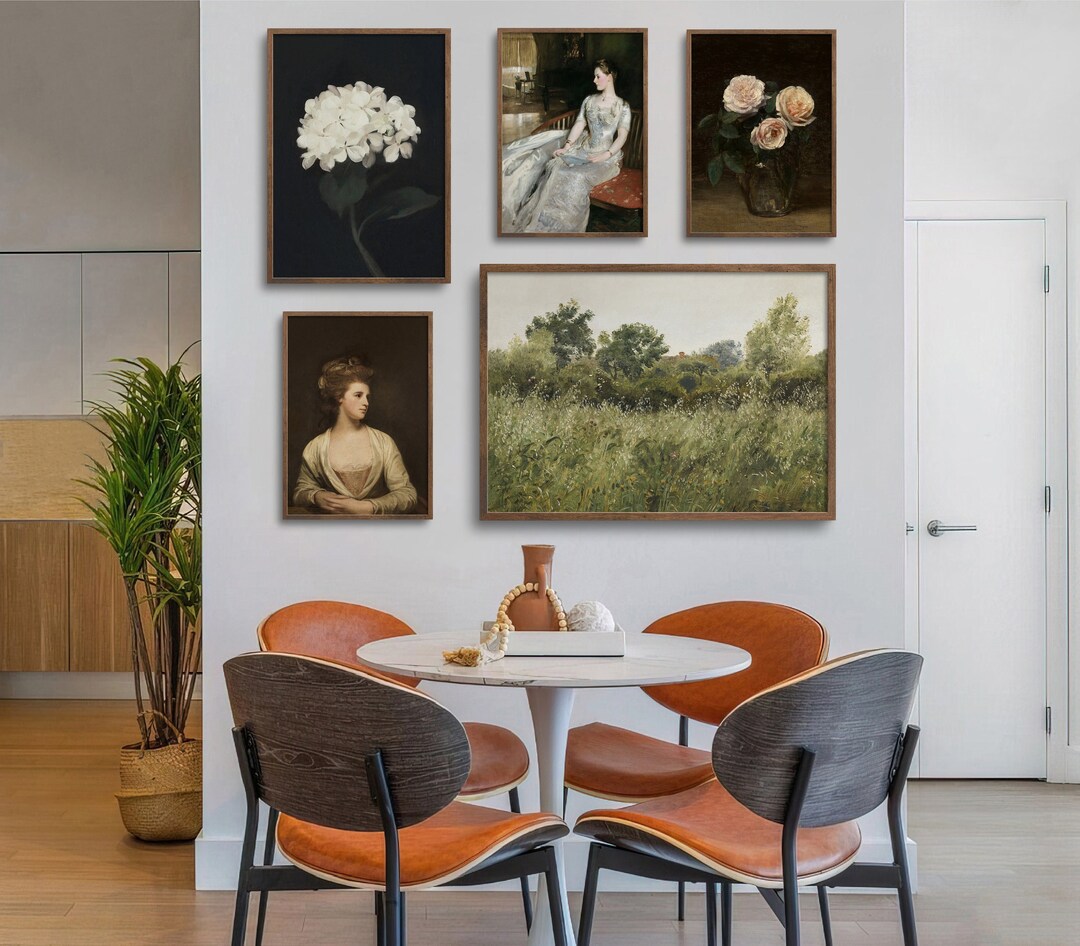 Vintage Gallery Wall Art, Muted Neutral Colors, Gallery Wall Set, Muted ...