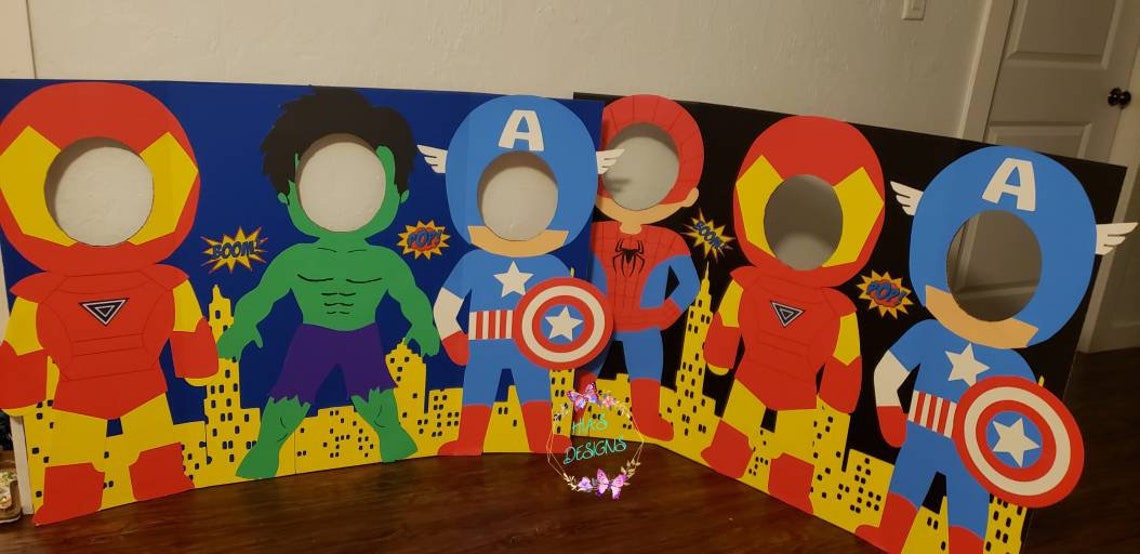 Superheroes photo booth wonder woman props captain america | Etsy