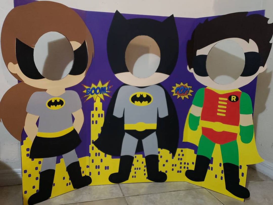 Superheros Photobooth Batman Batgirl Robin Superheros Party Decorations ...