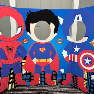 Superhéroes Photobooth /superhero Photobooth Props Superheros Party ...