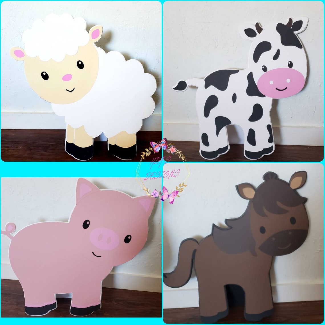 Farm animals piñata/farm animals props /barn piñata /barn /the | Etsy