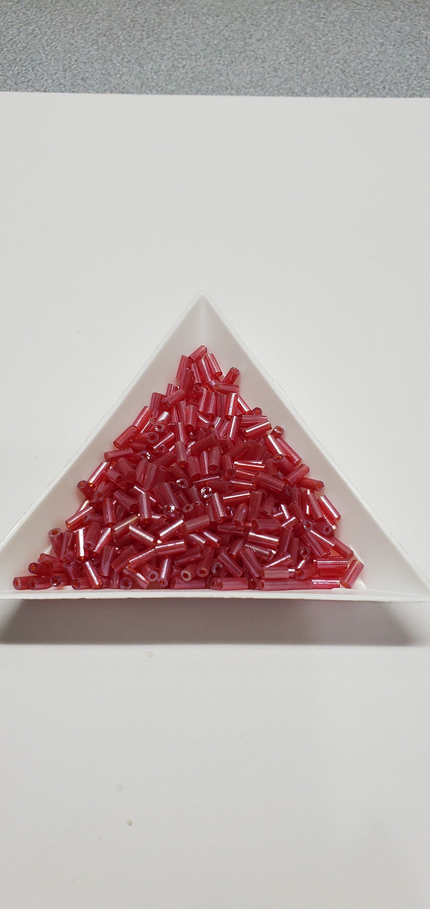Matsuno Bugle Beads 3mm, Red Luster - Etsy