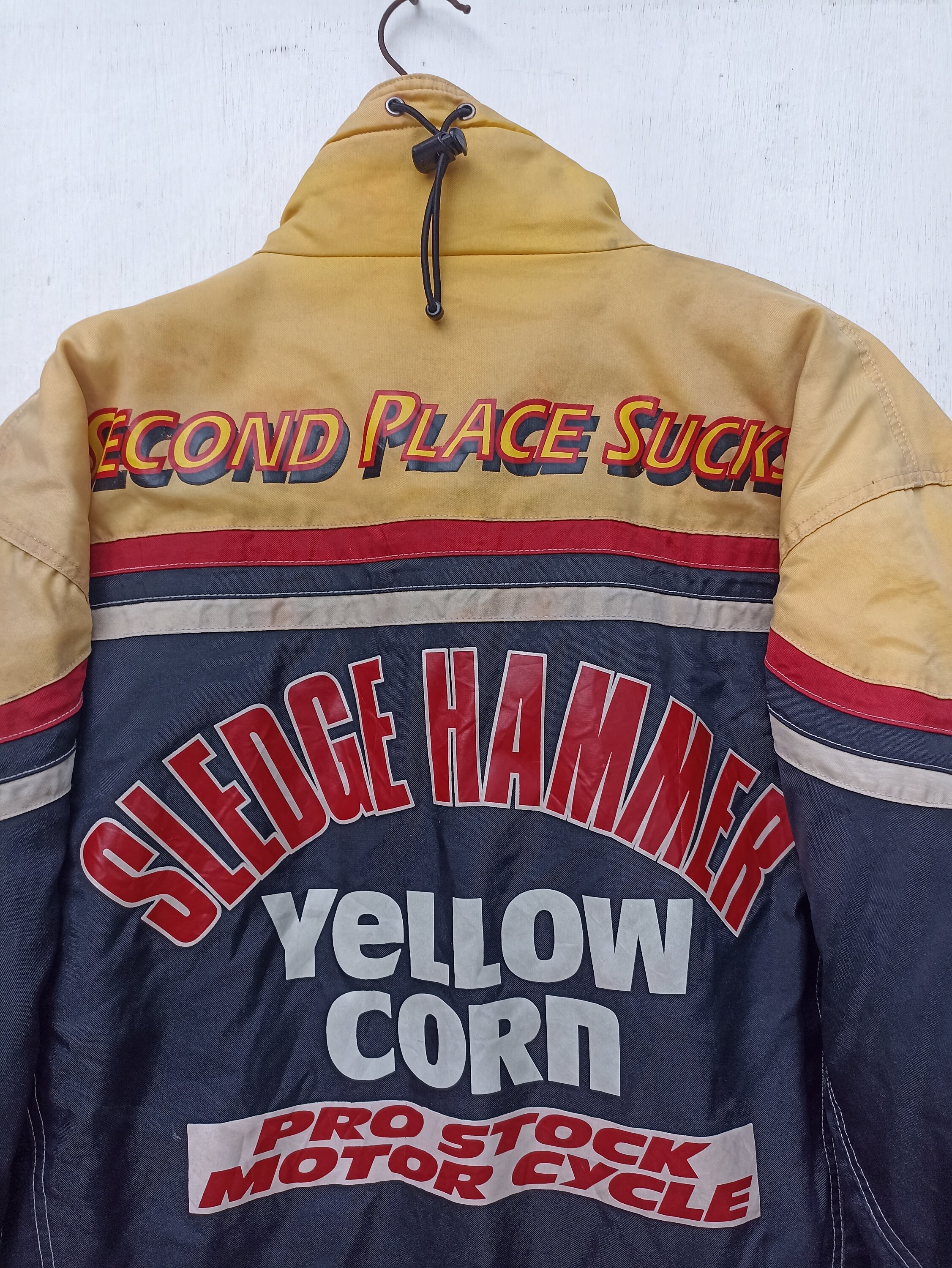 Vintage 90s Vintage Yellow Corn Jacket Bombers Sledge Hammer Racing ...
