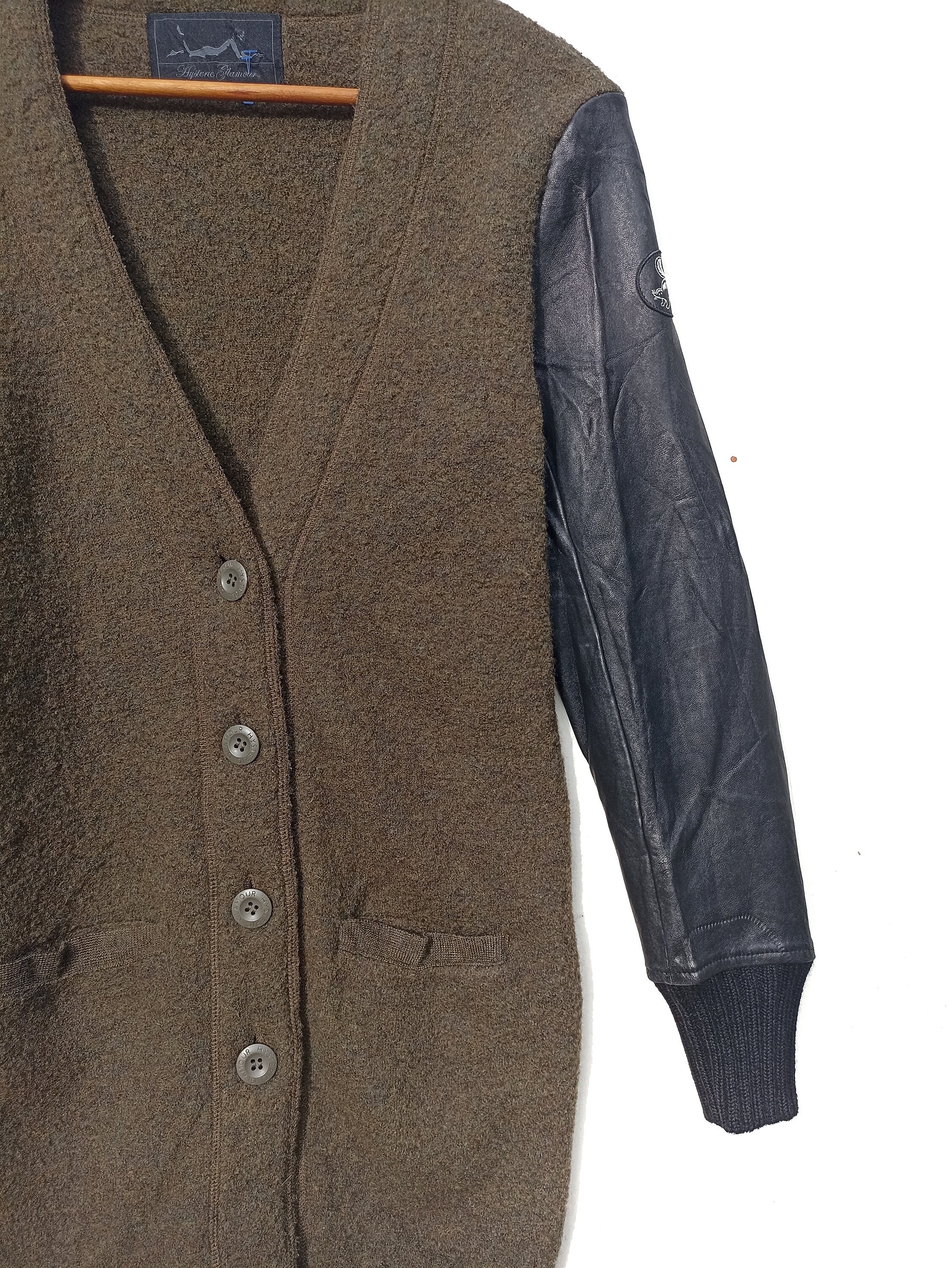 Vintage Hysteric Glamour Jacket Wool Parkas Leather Sheep Skin Sleeve ...