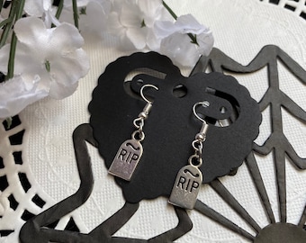 Tombstone Earrings Halloween Tombstone Studs, RIP Tombstone - Etsy