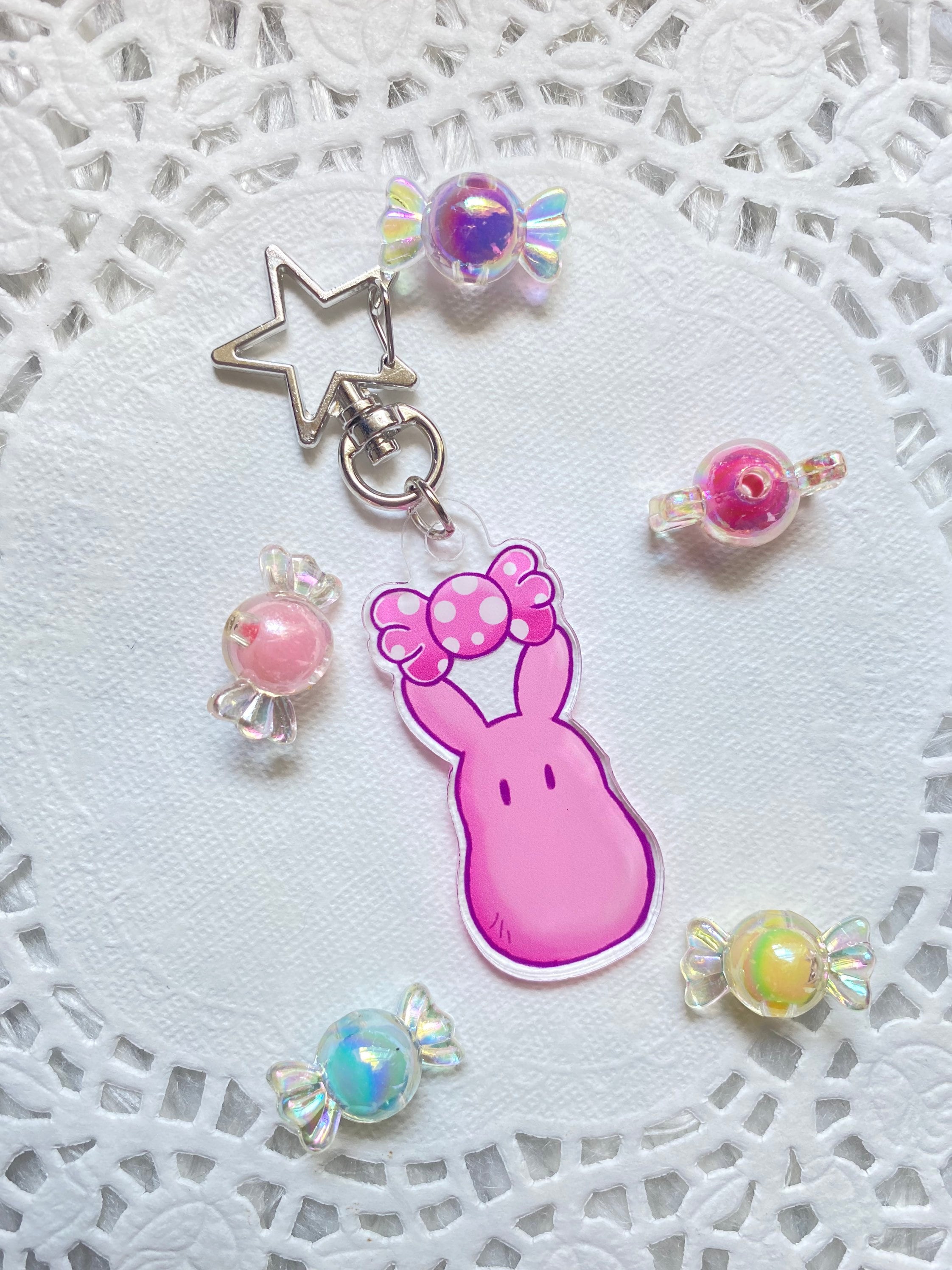 Pink Mokke Acrylic Charm Keychain - Etsy