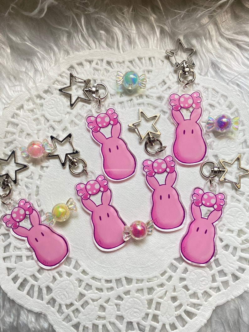 Pink Mokke Acrylic Charm Keychain - Etsy