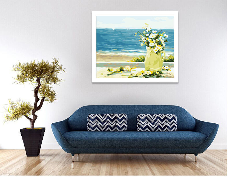 Acrylic Flower&sea Art/ Flower Sea Paint by Number Kit/ Oil | Etsy