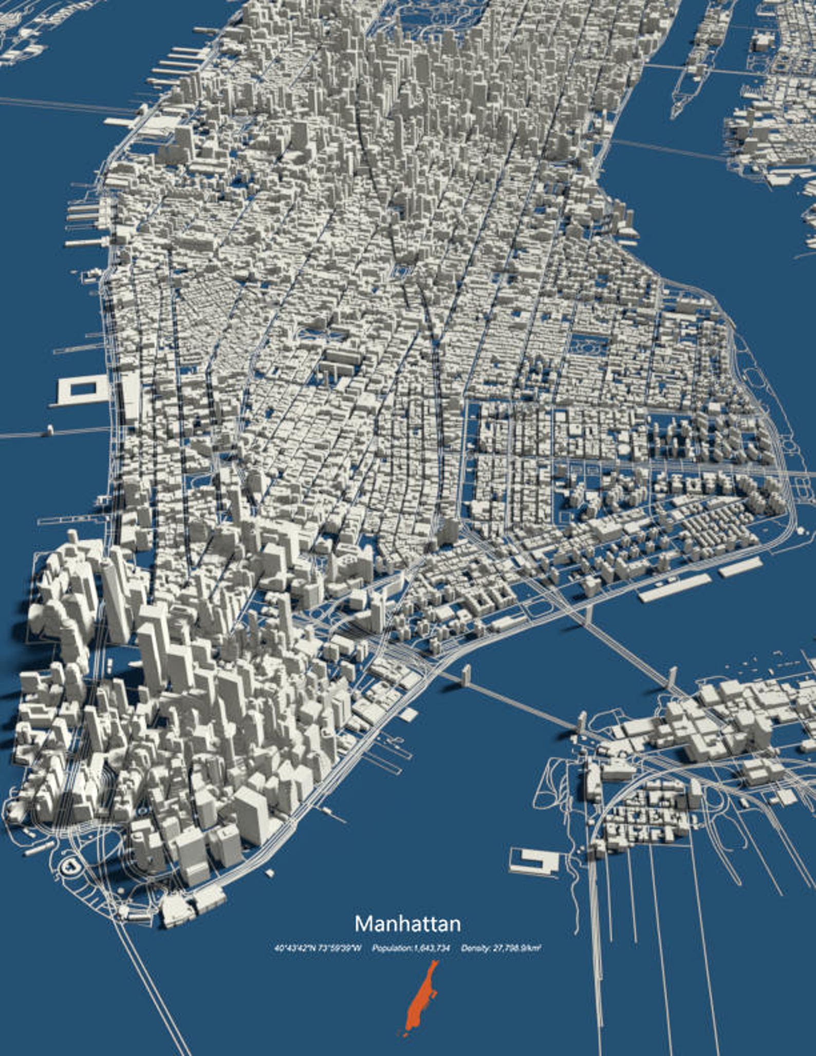 City Layout of Manhattan Manhattan Map Manhattan Art New - Etsy