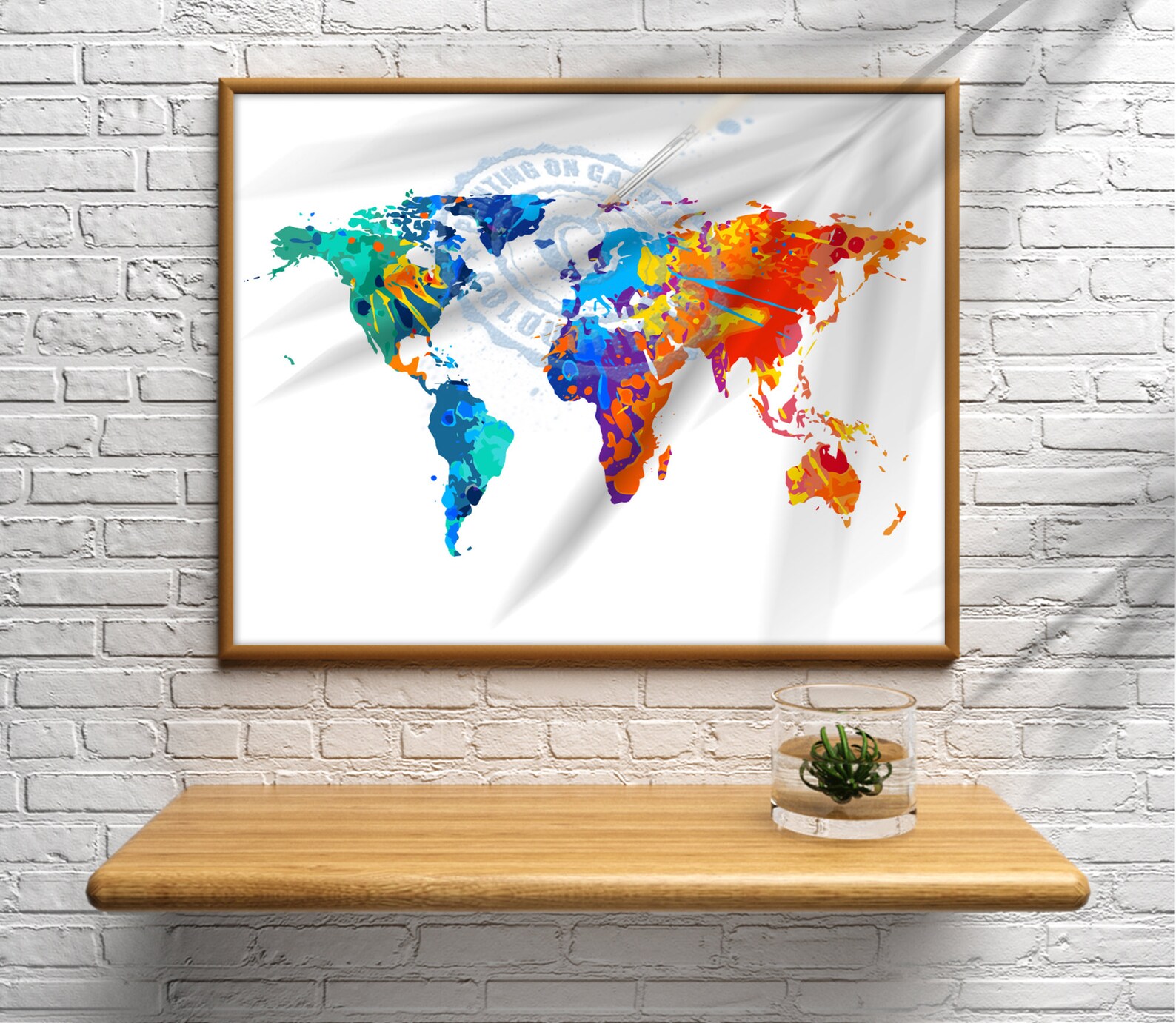 Abstract World Map painting/ Paint By Number World Map/ | Etsy