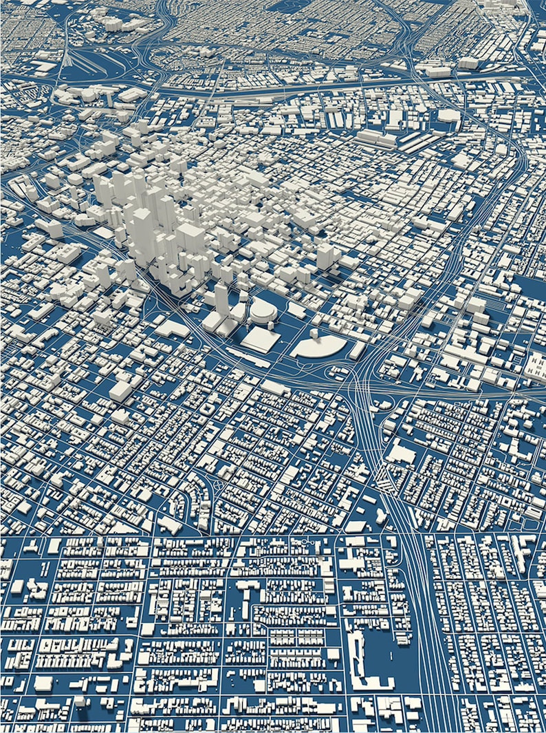 Los Angeles Print Printable City Layout of Los Angeles Los | Etsy