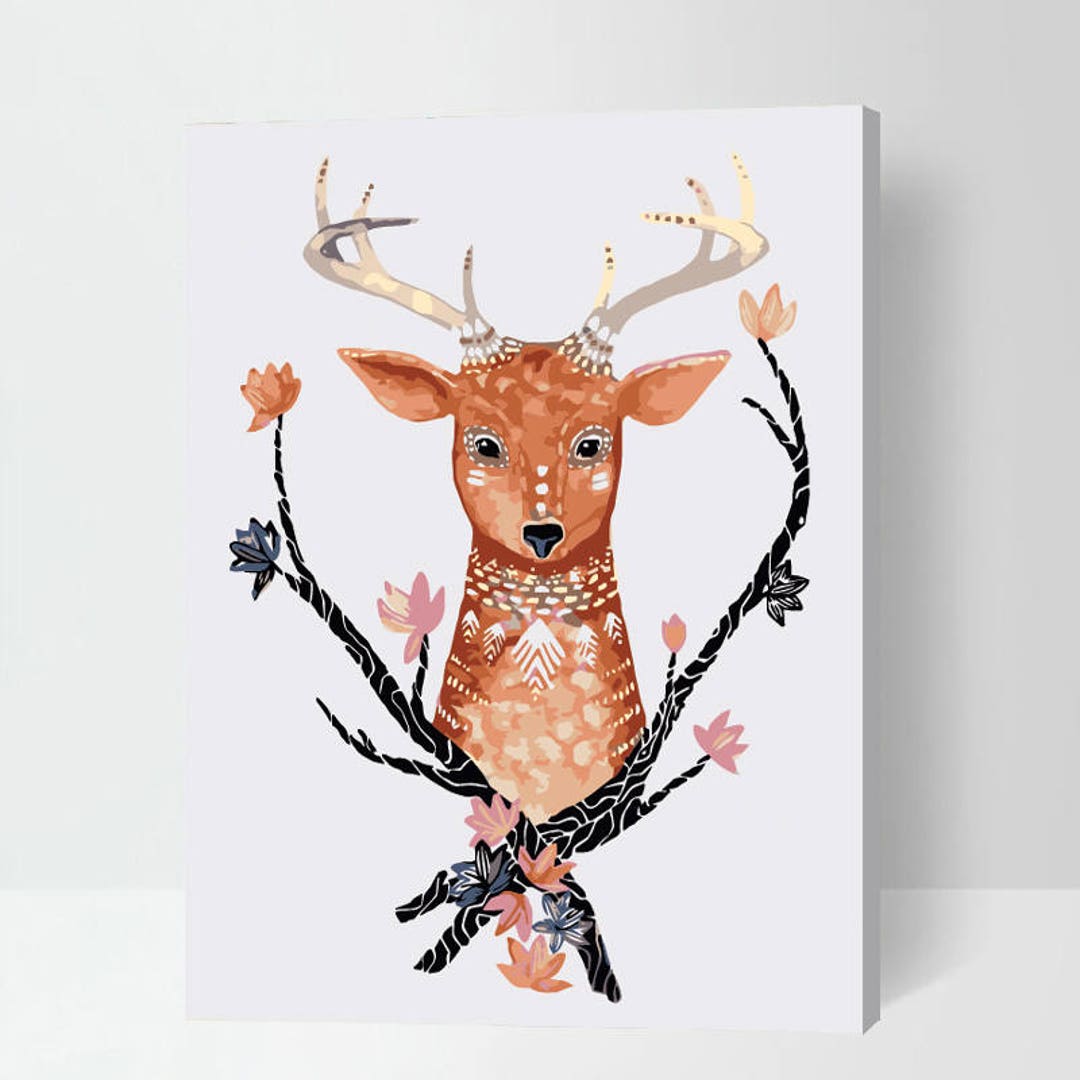 Elk Totem Paint by Number Kit/ Elk Art/ Elk Painting/ Elk Print ...