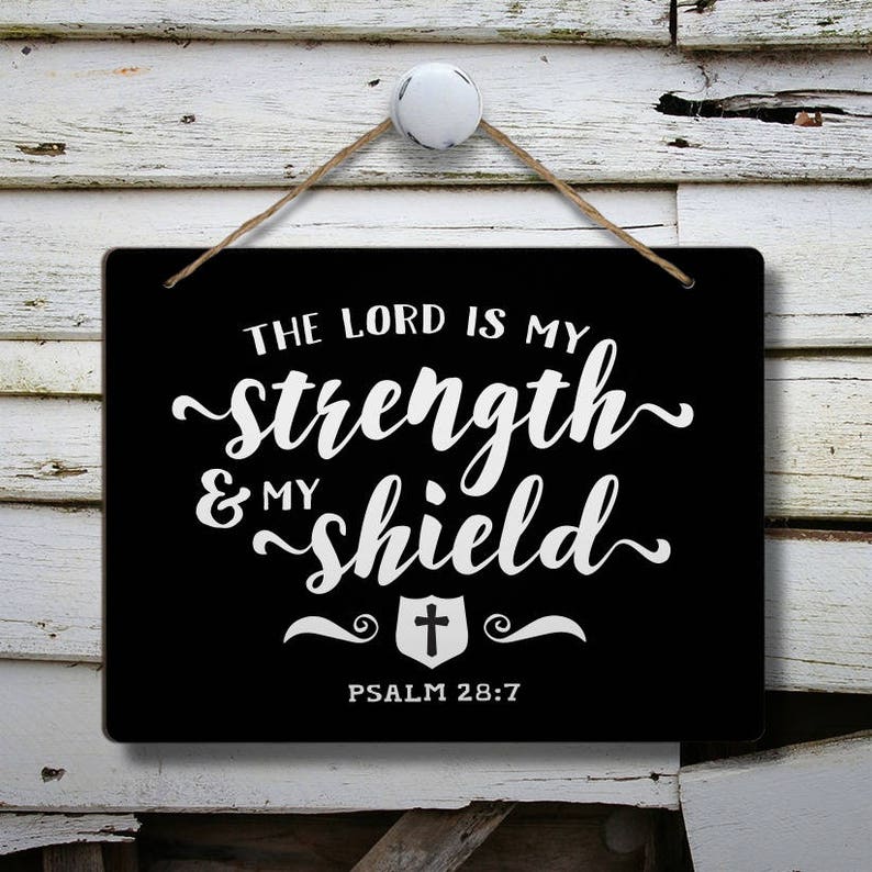 Strength & Shield Bible Verse Scripture Art Hanging | Etsy