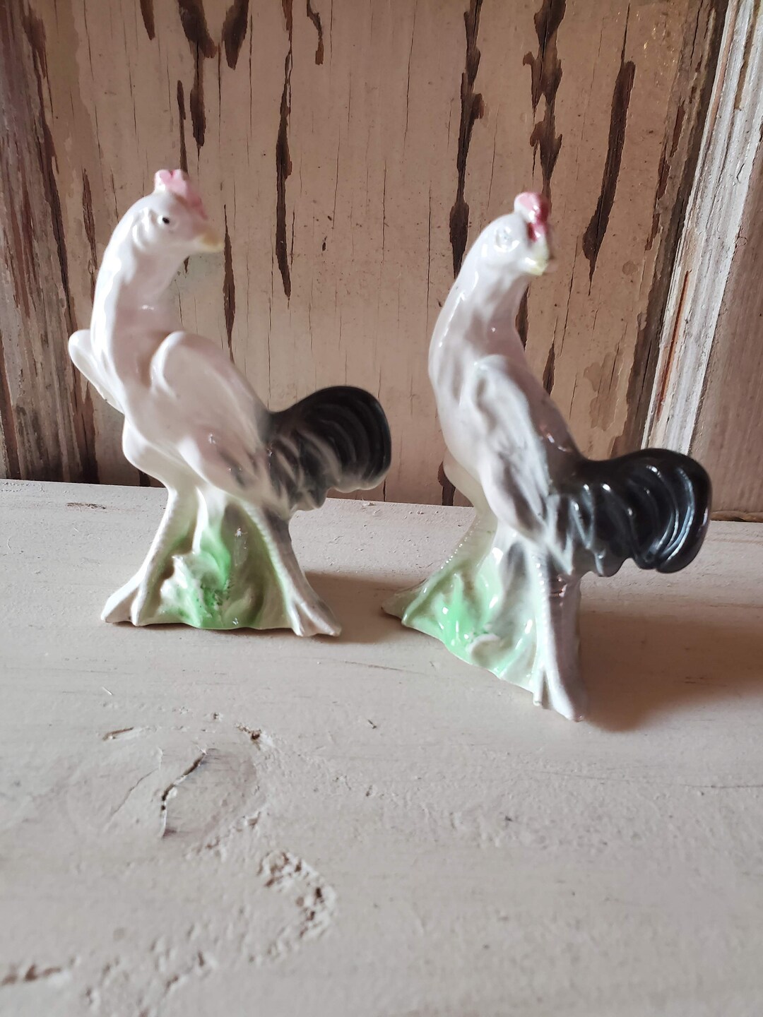 Vintage Farmhouse Rooster Figurines - Etsy