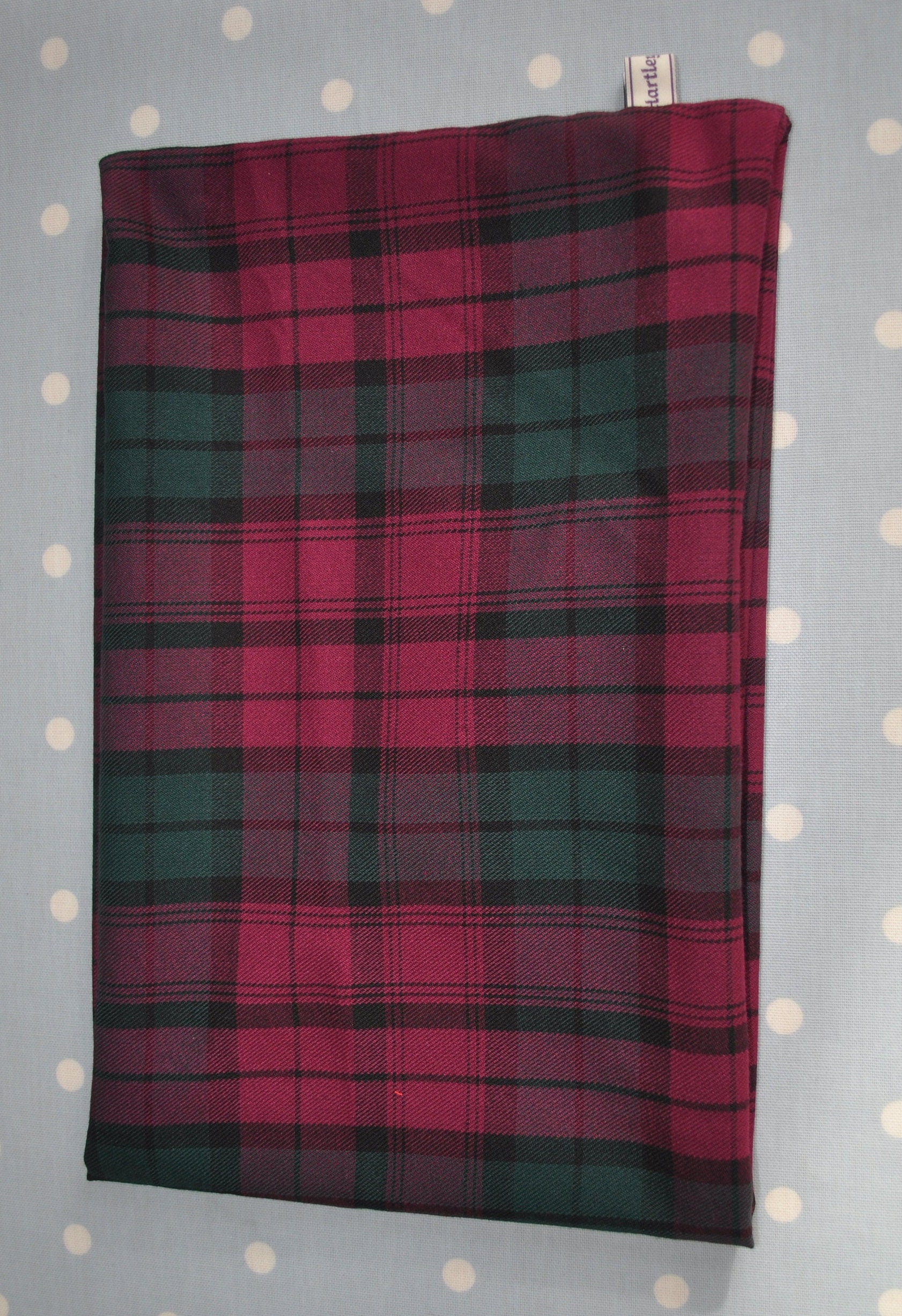 Cowl/snood in Wool Mix Woven Tartan Check Deep Pink Green and Black - Etsy