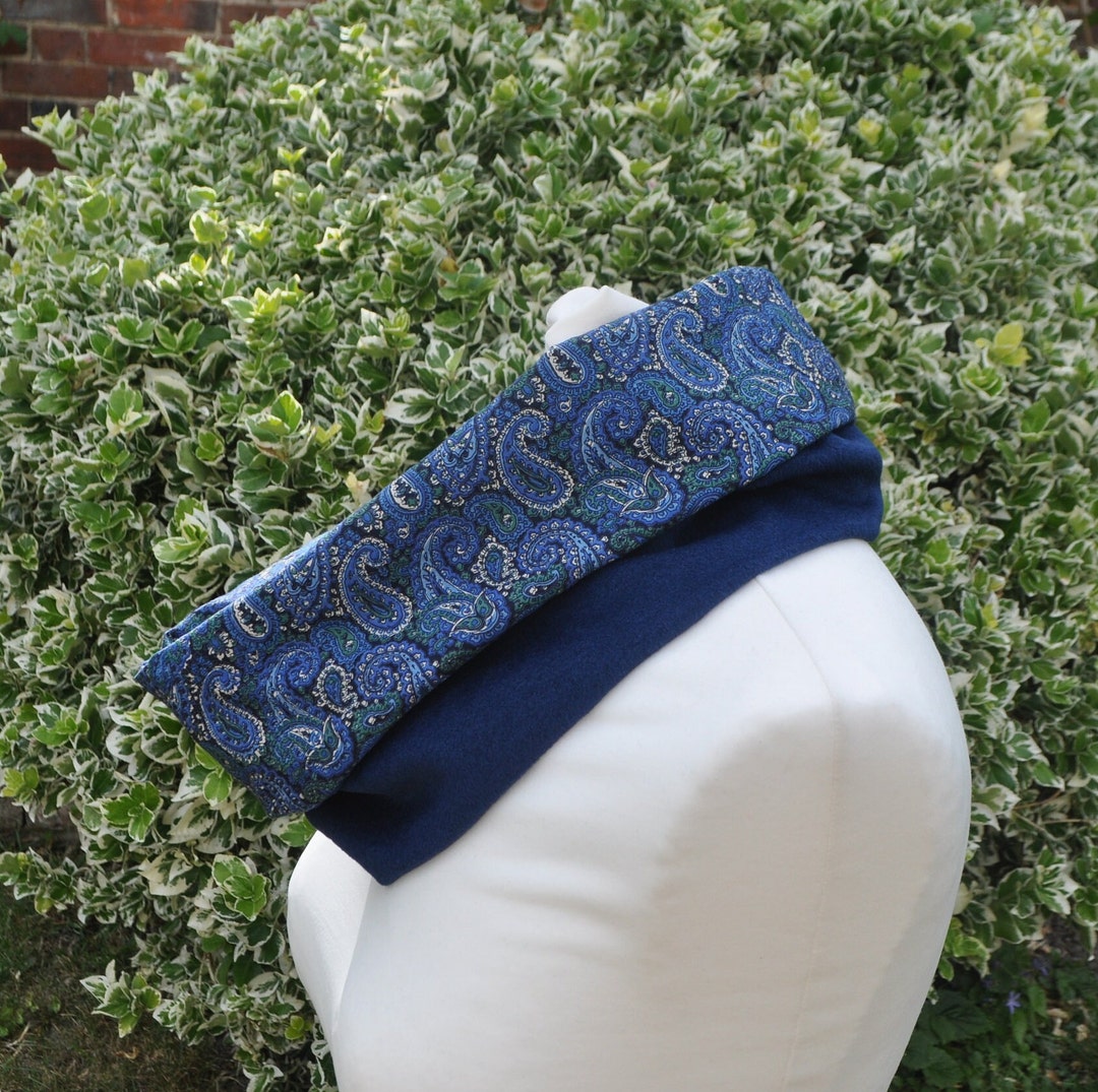 Snood/cowl Vintage Viyella Cotton Paisley Blue Green Ivory/blue ...