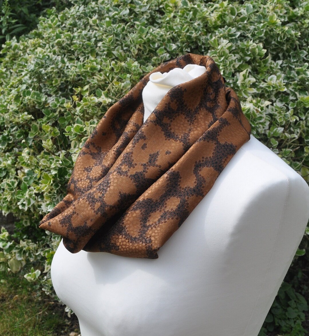 Cowl/snood Scarf Silk Type Copper Brown Black Speckle and - Etsy